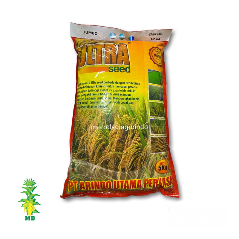 Jual Benih padi unggul IR-64 JUMBO ULTRA seed padi genjah dan pulen kemasan 5kg. | Shopee Indonesia