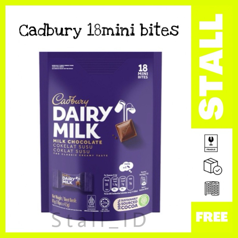 Jual Cadbury Dairy Milk Chocolate Malaysia Isi 18 Pcs Mini Bites ...
