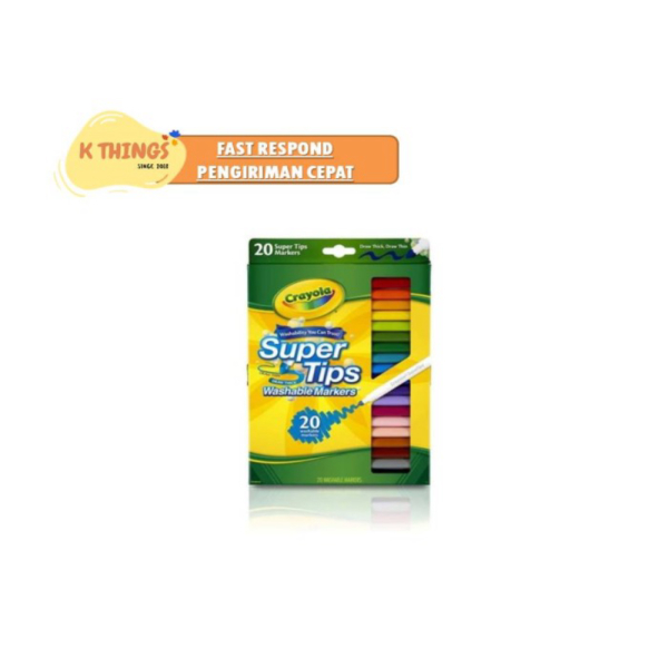 Jual Unik CRAYOLA Washable Super Tips Fine Line Markers Spidol Warna ...