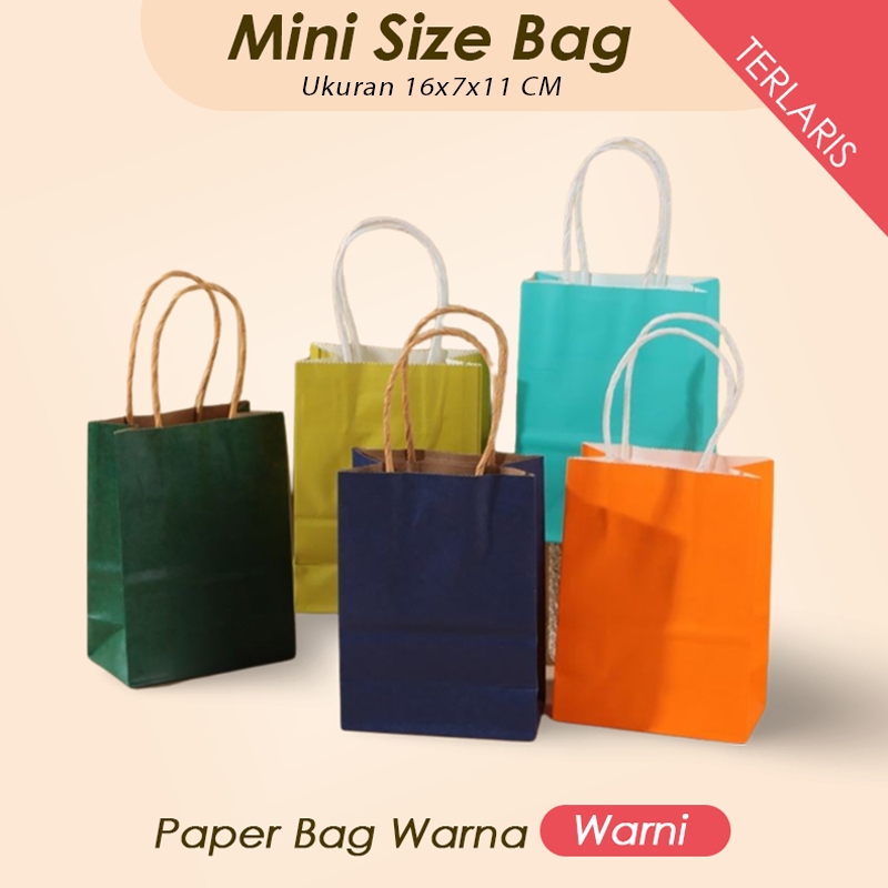 Jual (SEMUA WARNA) Paper Bag Kado uk. 16x7x11 CM Packing Souvenir ...