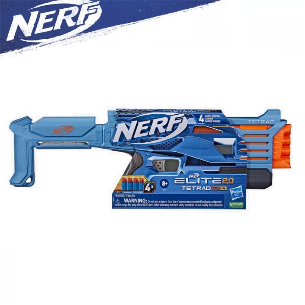Jual NERF Elite 2.0 Tetrad QS-4 QS4 Blaster NRRF5026 | Shopee Indonesia