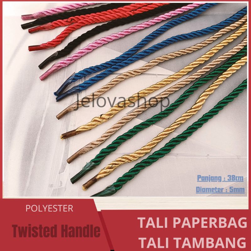 Jual Tali paperbag/Tali Tambang/Tali ulir/Tali kur Warna-warni 38-44cm ...