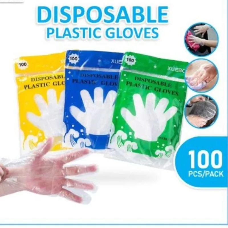Jual Sarung Tangan Plastik isi 100 pcs per 1 pack pak Food Grade Sekali Pakai Disposable Plastic ...