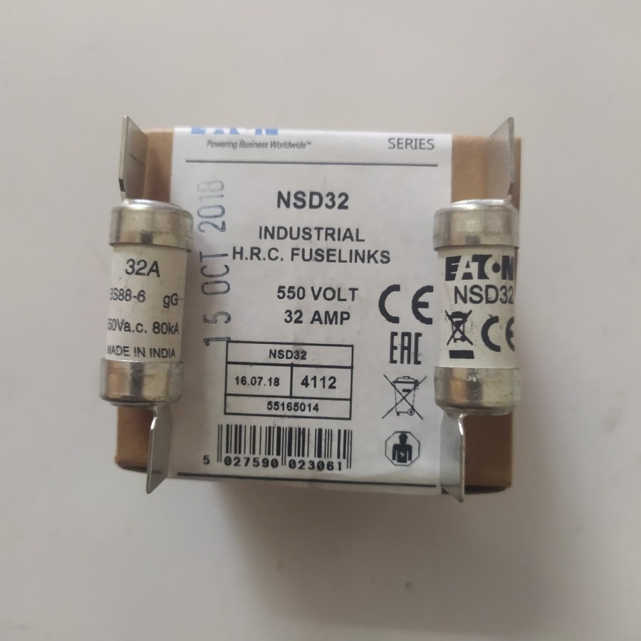 Jual Fuse NSD-32 HRC Fuse Bussmann 32A 550VAC BS88-6 Fuse NSD-32 HRC ...