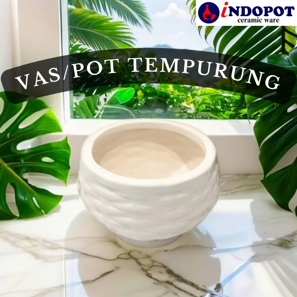 Jual Vas Pot Keramik Model Tempurung bisa untuk dekorasi rumah berbagai ...