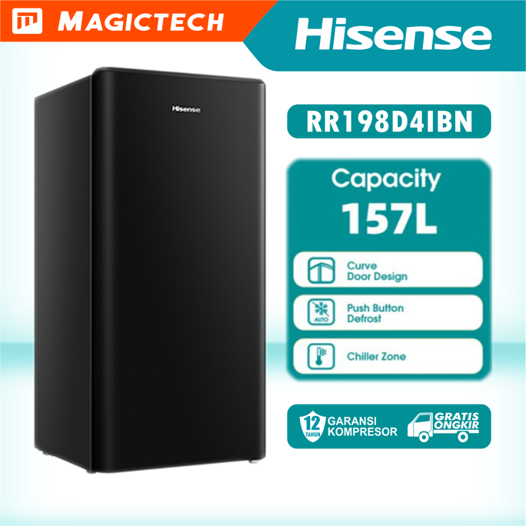 Jual KULKAS 1 PINTU HISENSE RR198D4IBN - 157L | Shopee Indonesia