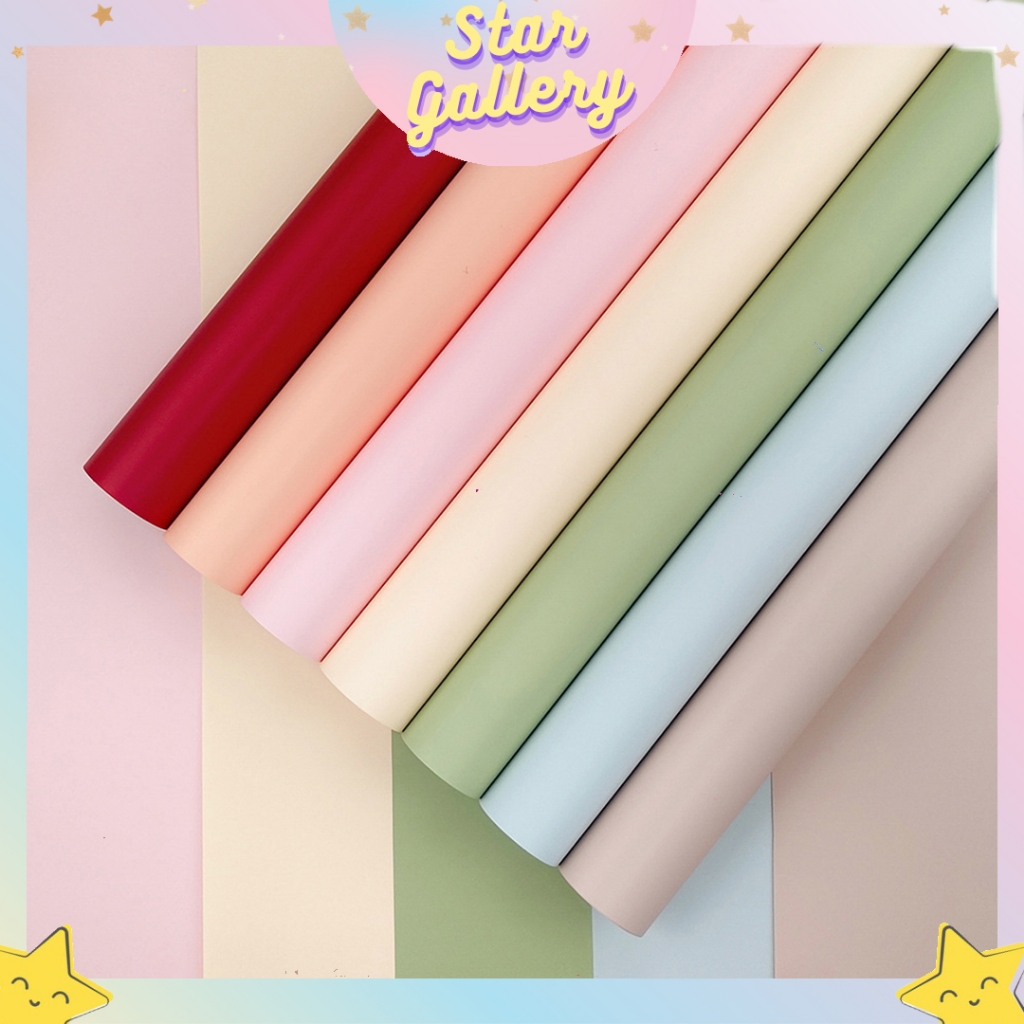Jual (1 PACK ISI 20 LEMBAR) Flower Wrapping Paper Polos Cellophane ...