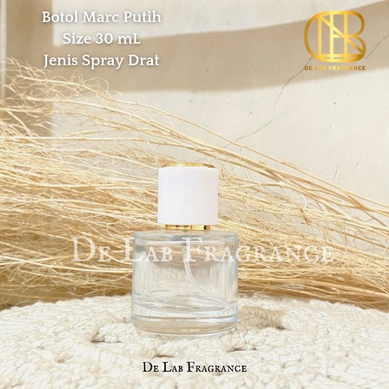Jual botol parfum marc 30 ml tutup putih drat/ botol parfum bulat/botol ...
