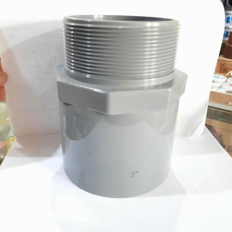 Jual Sok Drat Luar PVC 3 inch merk Power / Sambungan pipa drat 3 ...