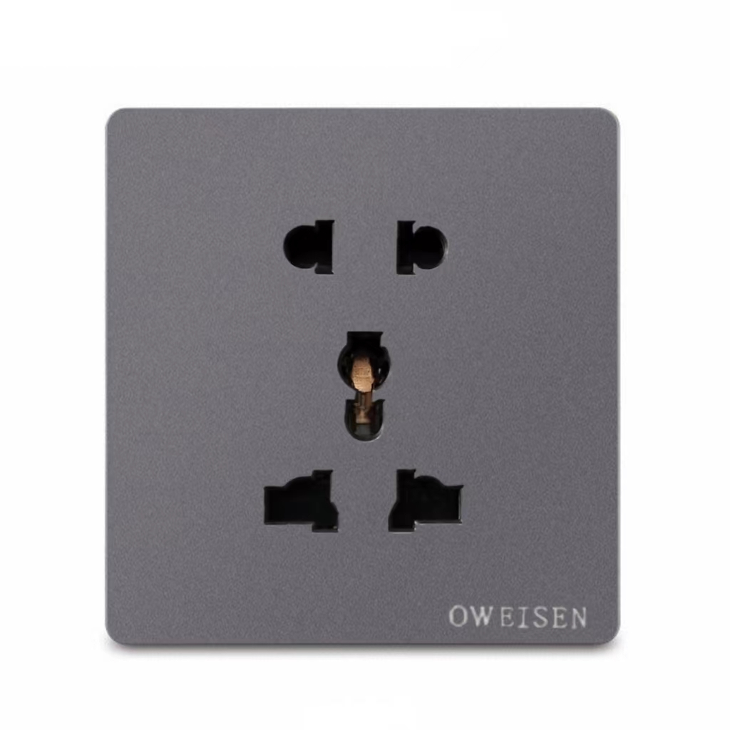 Jual Saklar Dinding Soket 5 PREMIUM GRAY Brushed 1/2/3 Gang 1 Way Stop ...