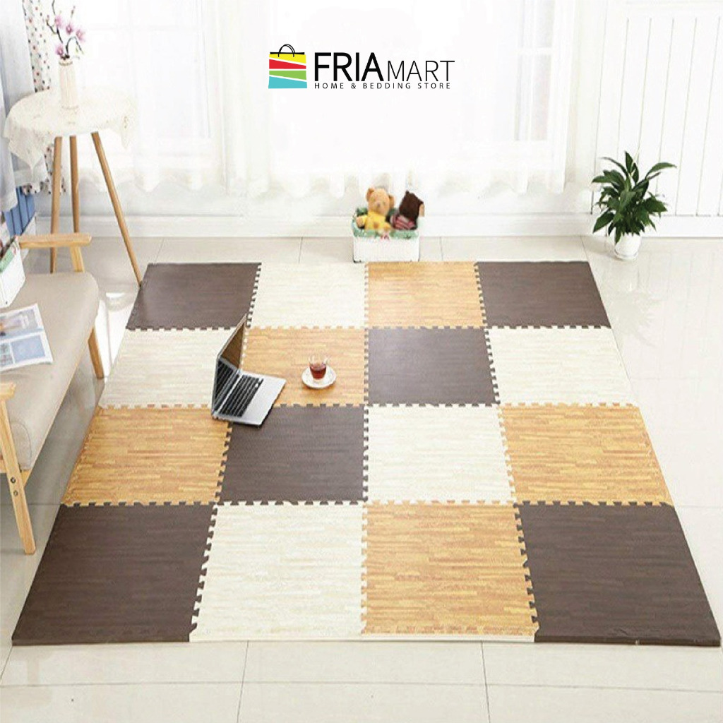 Jual Arizona Puzzle Mat Printing Wood Alas Lantai EVA foam Motif Kayu ...