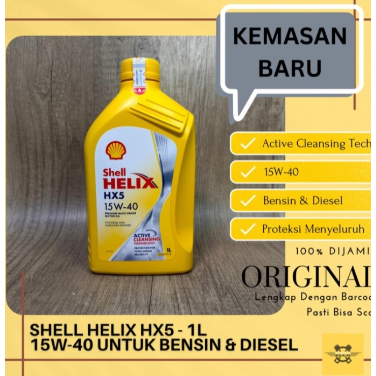 Jual SHELL HELIX HX5 1 LITER 15W-40 - bisa untuk bensin dan diesel ...