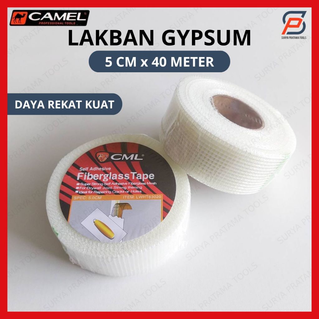 Jual Camel Lakban Kain Kasa Gypsum 5 cm x 40 m Fiberglass Tape Plafon ...