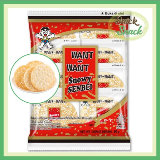 Jual Want Want Snowy Senbei 96 gr Rice Crackers Original Rasa Manis | Shopee Indonesia