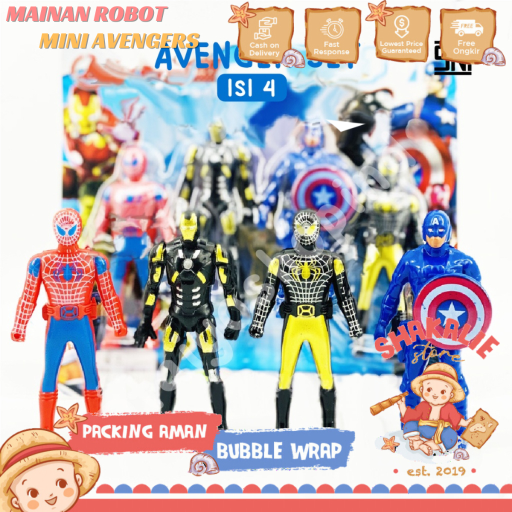 Jual Mainan Robot Avengers Mini Pahlawan Super Heroes isi 4PCS | Shopee ...