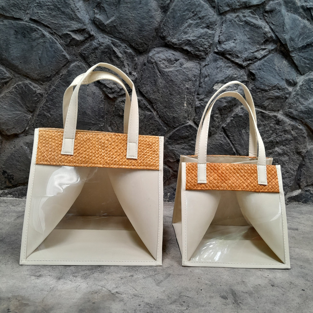 Jual Tas Pandan Mika Kotak 20 x 20 x 20 (small) - Tas parcel, tas ...
