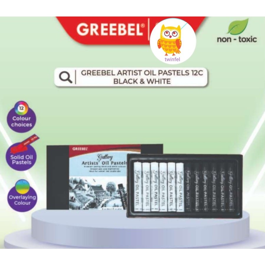 Jual Crayon Greebel Artist Oil Pastel 12 Warna Black & White | Shopee ...