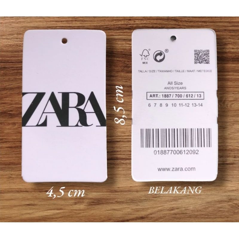 Jual HANGTAG ZARA PREMIUM / LABEL / MEREK ZARA (300 pcs) | Shopee Indonesia