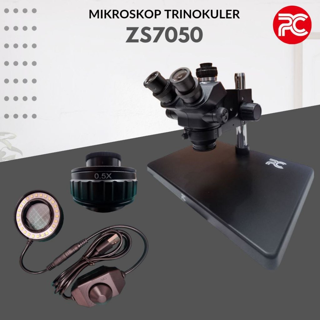 Jual Microscope Trinokuler ZS7050 + Lensa CTV Original High Quality ...