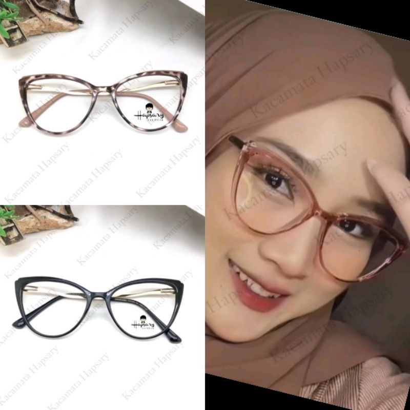 Jual Frame Kacamata Wanita Cat Eye 7820 Lensa Photocromic Anti UV dan Anti Radiasi Minus ...