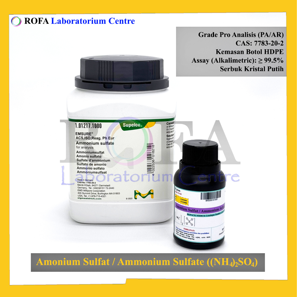 Jual Amonium Sulfat / Ammonium Sulfate / (NH4)2SO4 Pro Analisis Eceran ...