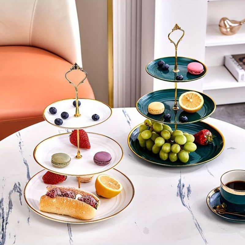 Jual Rak Kue Susun 3 Tingkat Detachable Plate Cake Stand Display cake ...