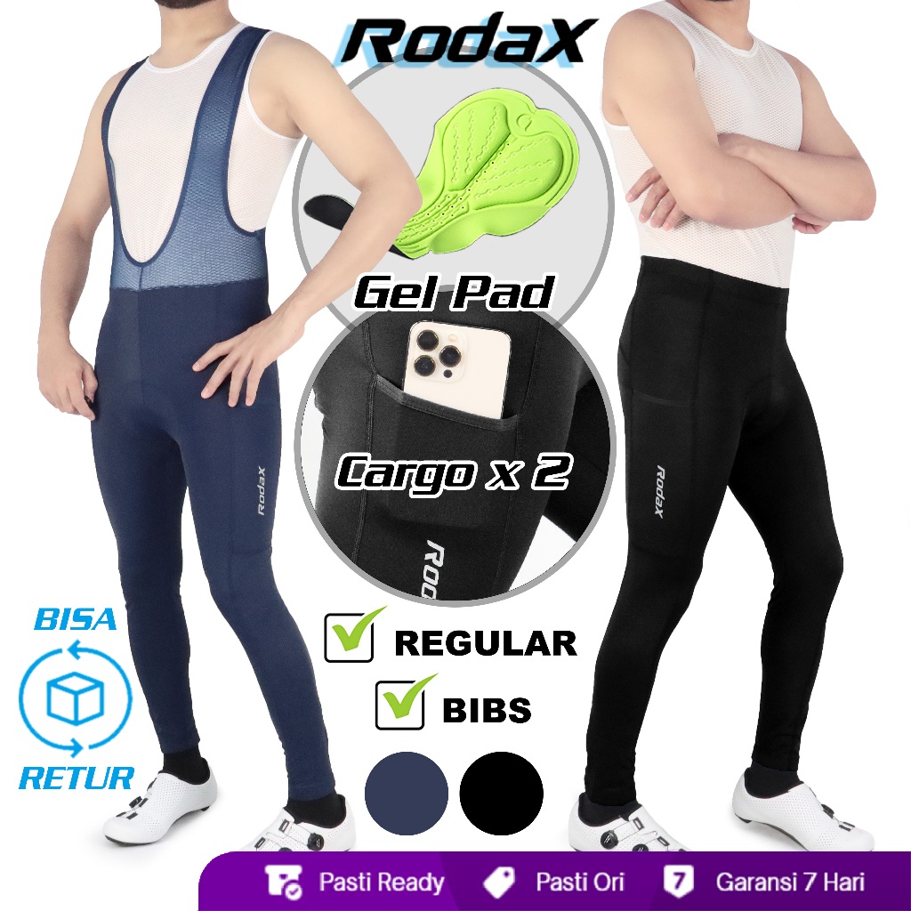 Jual RodaX Pro Bib Pants Cargo x 2 With Gel Padding Celana Sepeda Panjang Celana Gowes ...