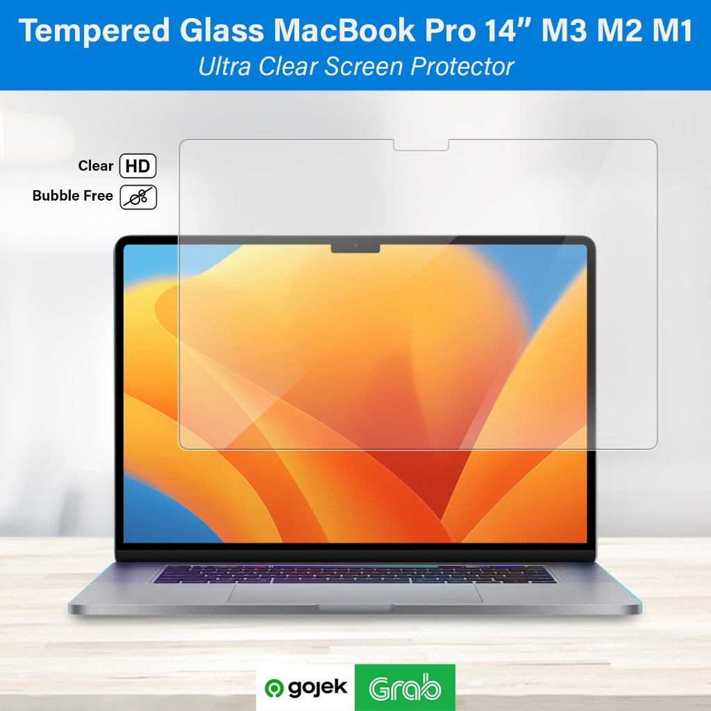 Jual MacBook Pro 14 inch M3 M2 M1 Tempered Glass Anti Blue Light Anti ...