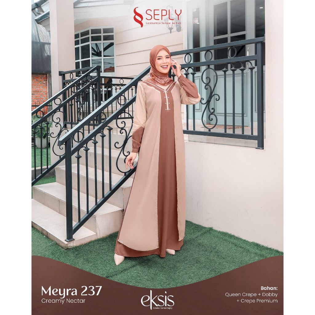 Jual Seply Gamis Lebaran Terbaru Simple Mewah 2024 Meyra 237 Creamy ...