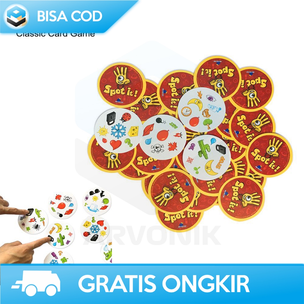 Jual KARTU MAINAN ANAK ANAK EDUKATIF CLASSIC CARD BOARD GAME SPOT IT ...