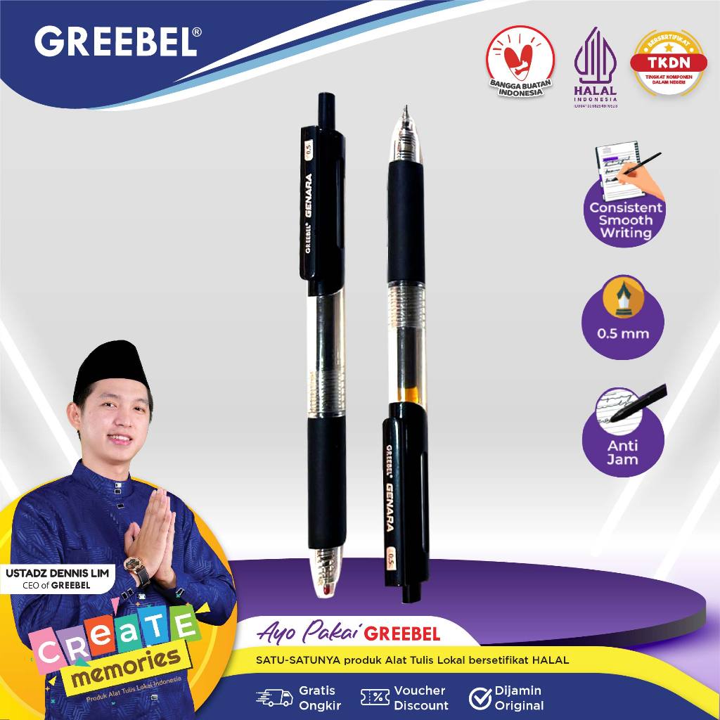Jual GREEBEL PULPEN GEL / GEL PEN ( 1 PCS ) - Tulisan halus, Nyaman Digenggam / Pulpen Greebel ...