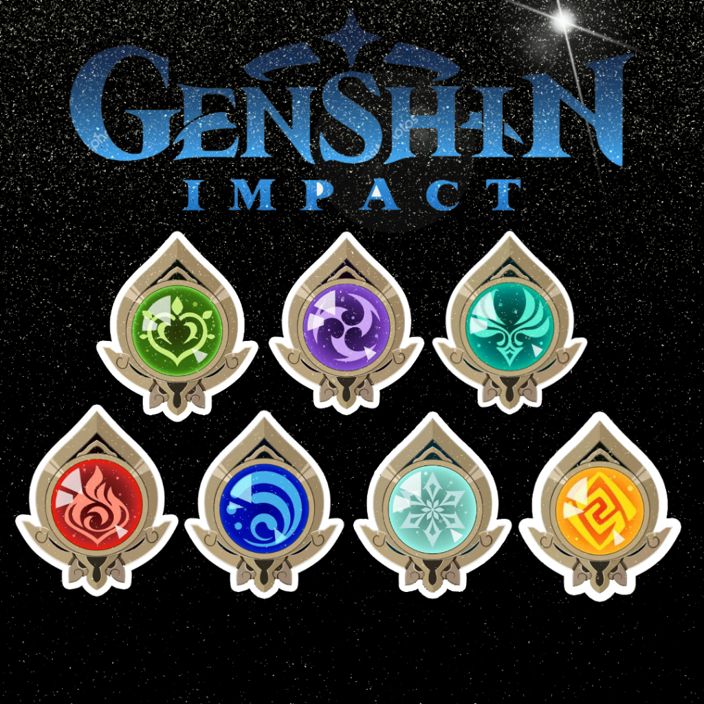 Jual Gantungan Kunci akrilik Vision Genshin Impact Sumeru Glow In The ...