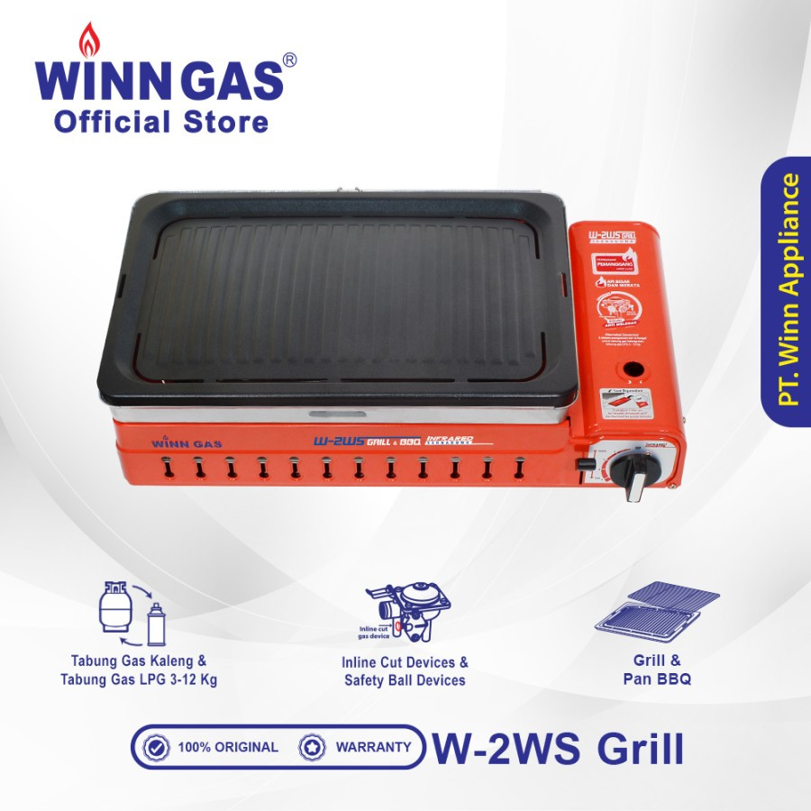 Jual KOMPOR PANGGANGAN BBQ SATE PORTABLE 2 FUNGSI WINN GAS W-2WS GRILL | Shopee Indonesia