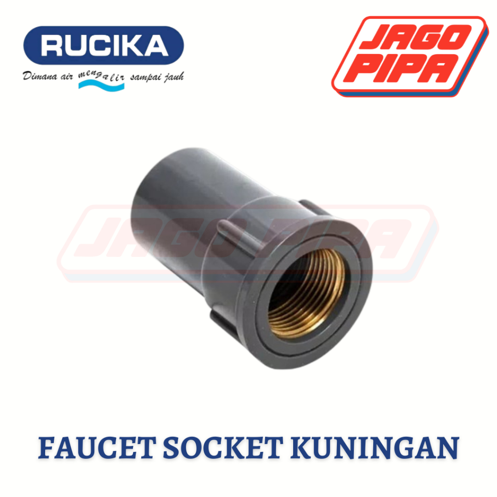 Jual Rucika Sock Drat Dalam Kuningan 1/2 || 1/2 x 3/4 || 3/4 Inch AW Faucet Socket Metal Insert ...