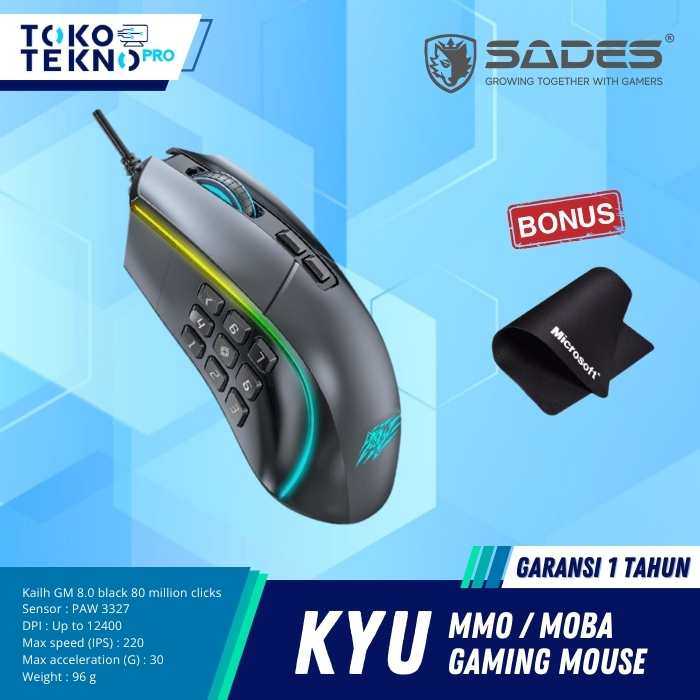 Jual Sades Kyu Mouse Gaming MMO/MOBA Wired | Shopee Indonesia Jual Sades Kyu Mouse Gaming MMO/MOBA Wired | Shopee Indonesia