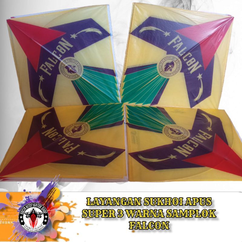 Jual Layangan Sukhoi apus super 3 warna by Samplok Falcon | Shopee ...