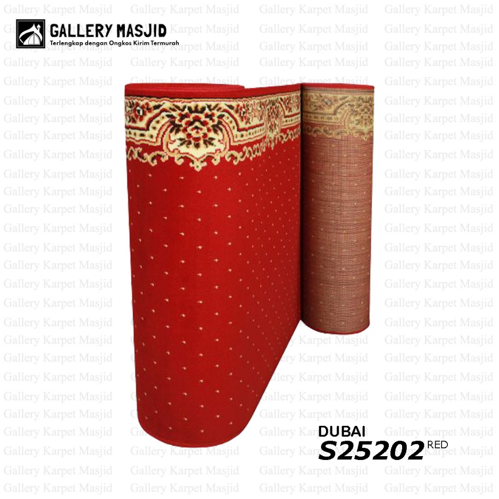 Jual PT. GMI - Karpet Masjid Meteran Tebal 9mm Warna Merah Merk Dubai ...