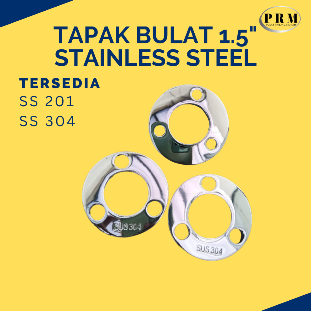 Jual Tapak/Baseplat/Tatakan Bawah Tiang bulat Railing Tangga Stainless ...