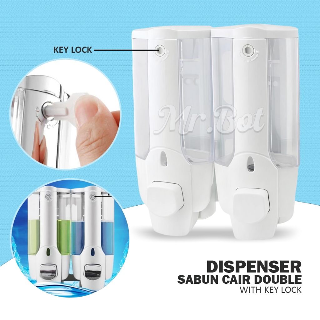 Jual Dispenser Sabun Cair Double With Key Lock Tempat Sabun Cuci Tangan ...