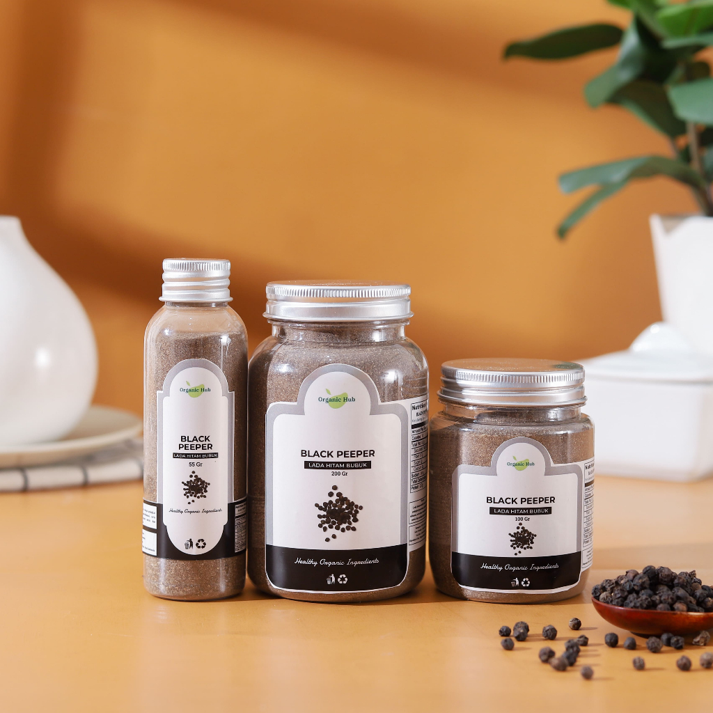 Jual Organic Hub Lada Hitam Bubuk Merica Bubuk Black Pepper Powder ...