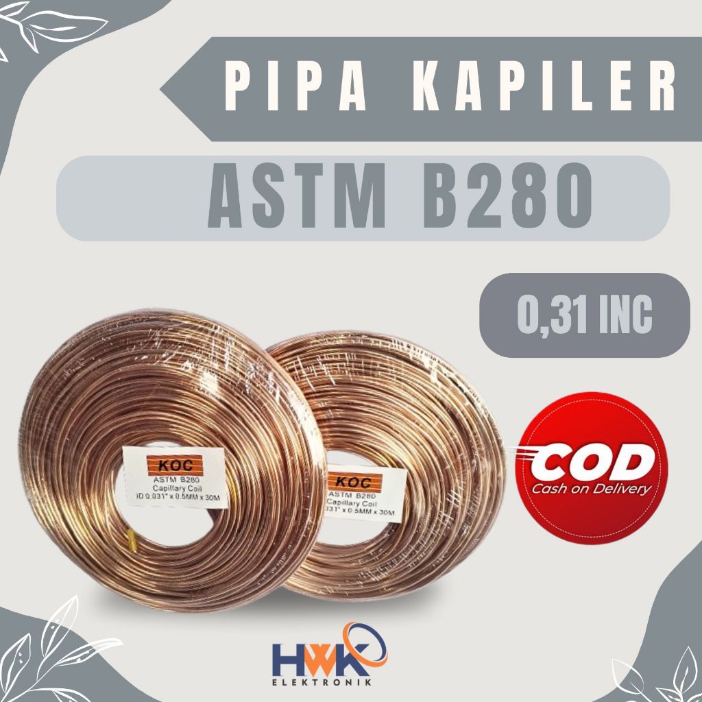Jual Pipa Kapiler Kulkas rumah tangga 0,31 panjang 30M / capillary tube ...