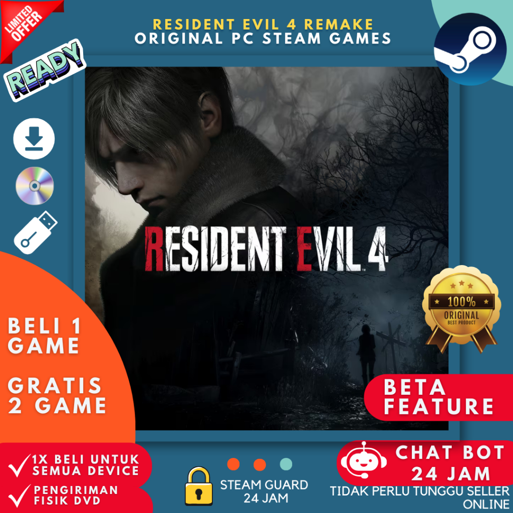 Jual RESIDENT EVIL 4 REMAKE DELUXE EDITION - OTP BOT PC ORIGINAL GAME | Shopee Indonesia