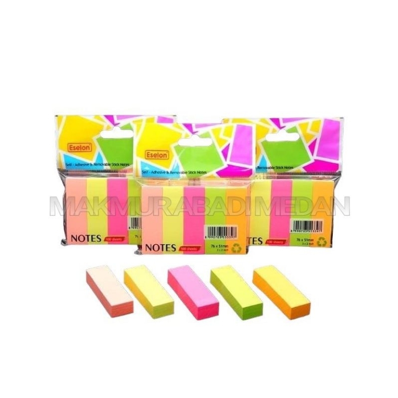 Jual (1Pcs) CARINEX / ESELON Sticky Notes 5 Warna 76x51mm 500 Lembar ...
