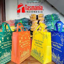 Jual GOODIE BAG Lebaran Idul Fitri Hari Raya Ramadhan TAS SPUNBOND UKURAN 30X40X15 BOX KUE ...