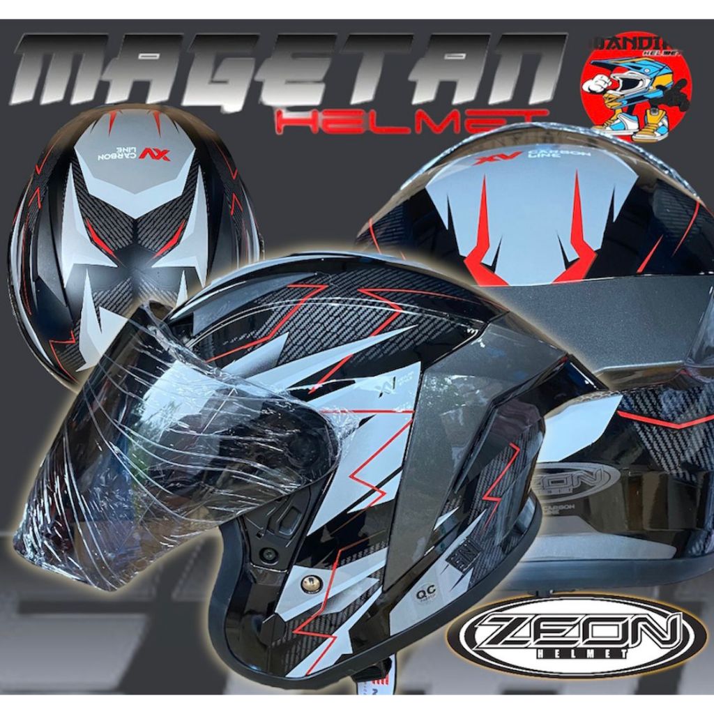 Jual HELM RR15 ZEON HALF FACE DEWASA MOTIF PAKET GANTENG SPOILER ...