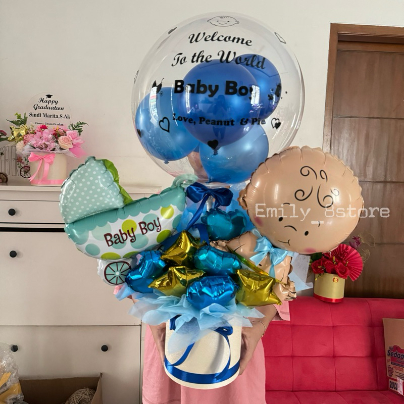 Jual (DiKIRIM HARI INI)Buket Balon wisuda Box Besar | Congratulation ...