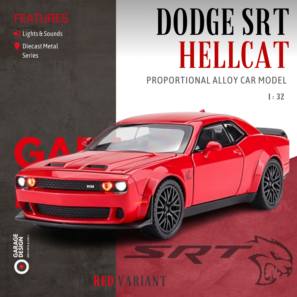 Jual Diecast Mobil Dodge Challenger HELLCAT SRT Skala 1:32 - Terdapat ...