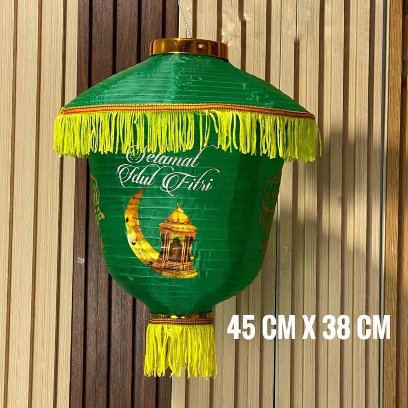 Jual Hiasan Idul Fitri Lampion Gantung Kain LEBARAN HIJAU KUNING ...