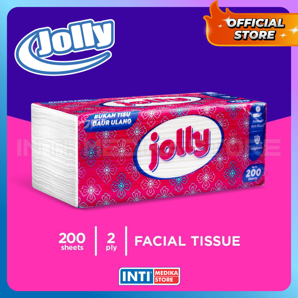 Jual JOLLY - Facial Tissue Soft Pack Emboss 200s | Tisu Wajah | Tissu ...