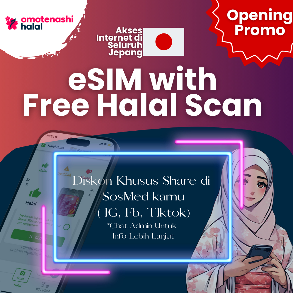 Jual Omotenashi eSIM Unlimited Plan with Free Halal Scanner | Japanese ...
